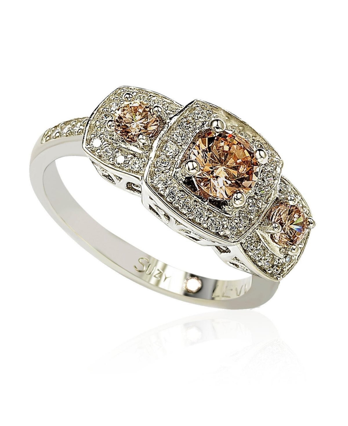 Click here for Suzy Levian Sterling Silver Cubic Zirconia Brown T... prices
