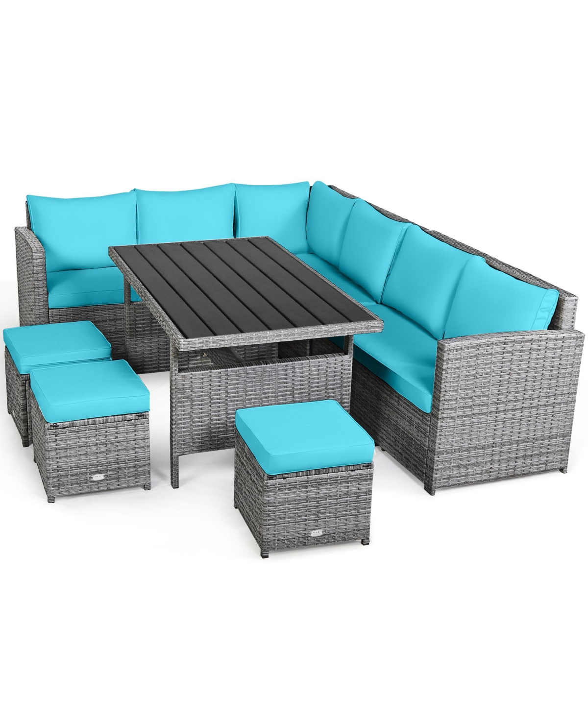 Click here for Gymax 7PCS Rattan Patio Sectional Sofa Set Convers... prices