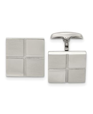 Chisel Stainless Steel Brushed and Polished Square Cufflinks - Macy's