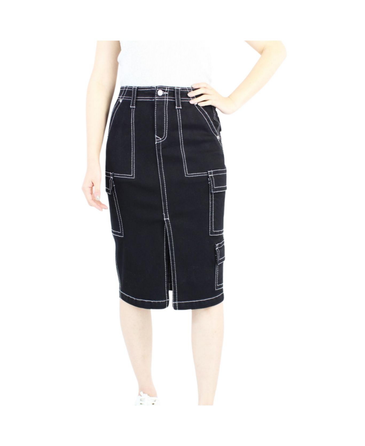 Click here for Indigo Poppy Womens Black Cargo Skirt - Black prices
