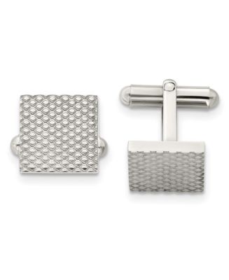 Chisel Stainless Steel Polished and Textured Cufflinks - Macy's