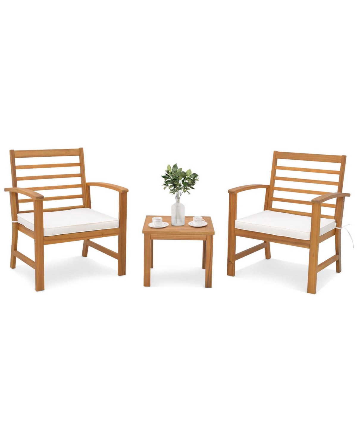 Click here for 3 Pcs Outdoor Furniture Set Acacia Wood Conversati... prices