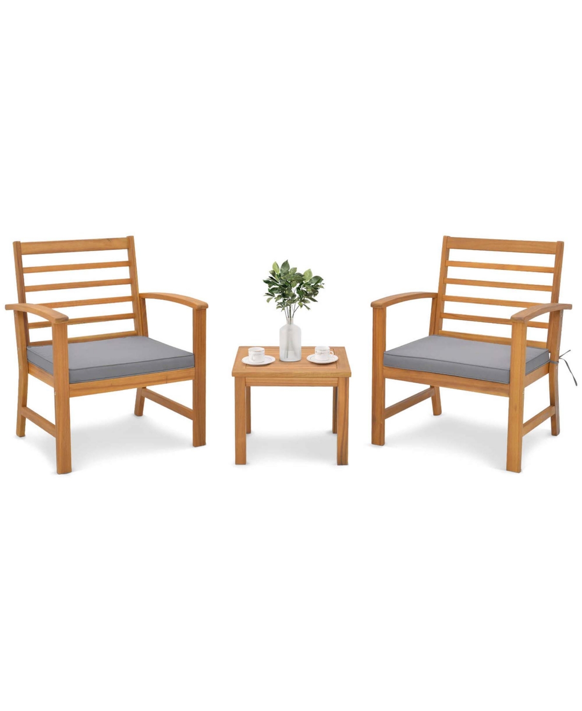 Click here for 3 Pcs Outdoor Furniture Set Acacia Wood Conversati... prices
