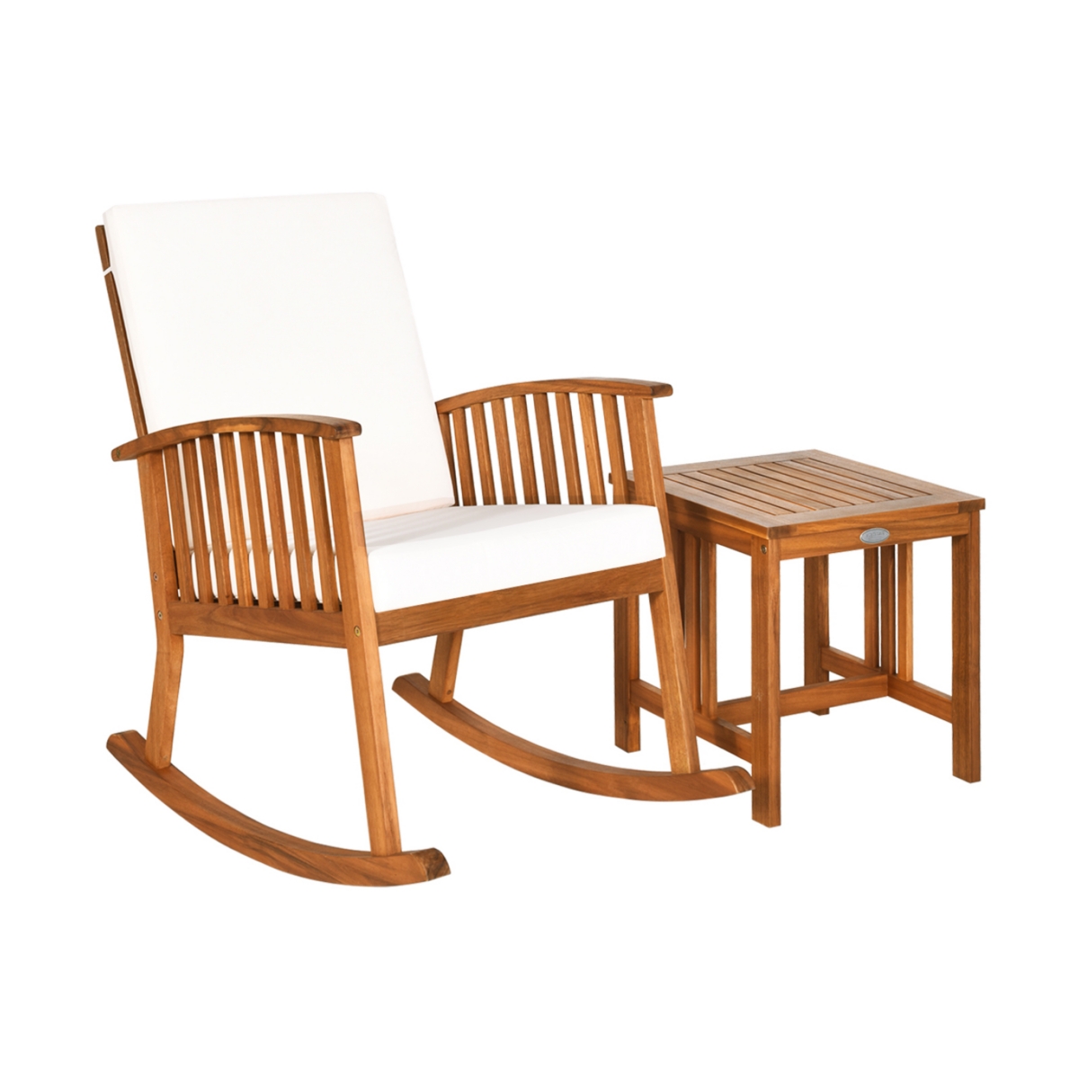 Click here for Sugift 2 Pieces Acacia Wood Patio Rocking Chair Ta... prices