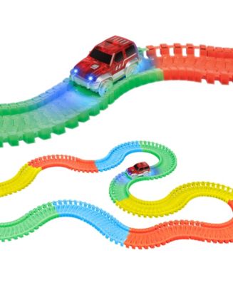World Tech Toys Galaxy Flex-Track 220 Piece Glow Track with Electric ...