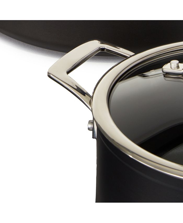 BergHOFF Essentials Non-stick Hard Anodized 8" Stockpot 3.3qt. With Glass Lid, Black - Macy's