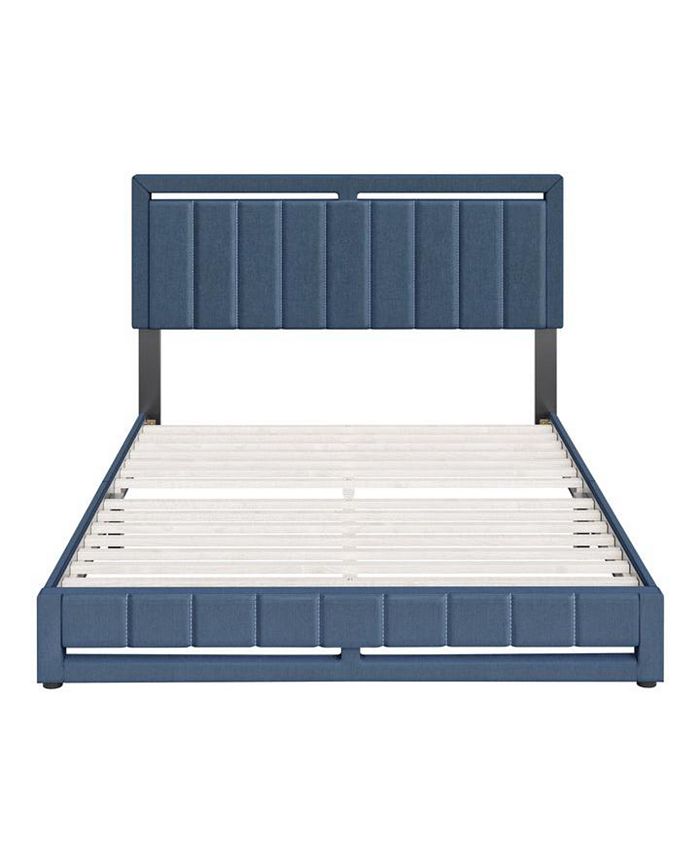 Boyd Sleep Senata Upholstered Linen Platform Bed, Queen, Beige - Macy's