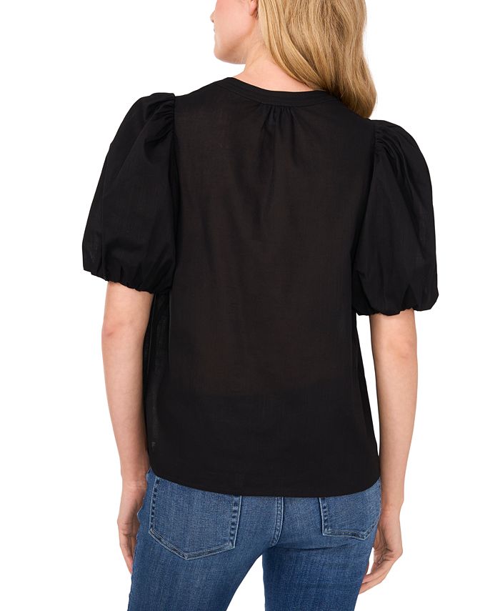 CeCe Women's Short-Puffed-Sleeve Blouse - Macy's