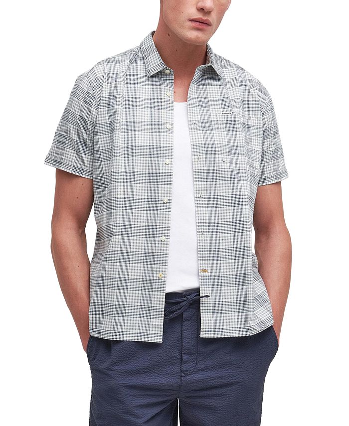 Barbour Men's Springside Short Sleeve Button-Front Check Pattern Shirt ...