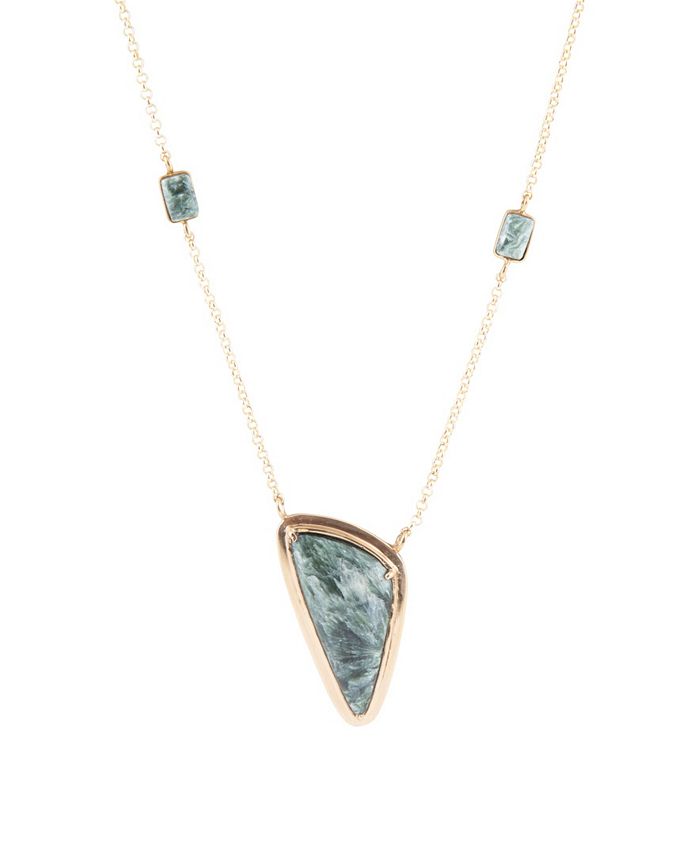 Barse Alpine Genuine Green Seraphinite Abstract Pendant Necklace - Macy's