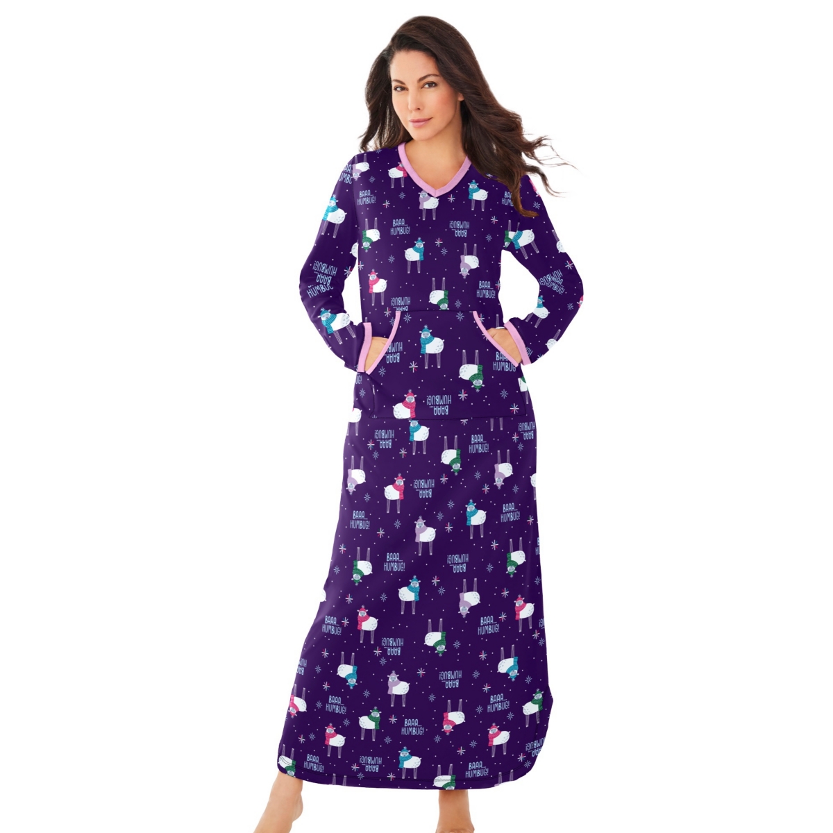 Click here for Dreams & Co. Womens Plus Size Long Printed Sleep S... prices