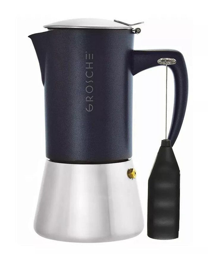 GROSCHE Milano Steel Cafe Bliss: Moka Pot Frother Duo - Macy's