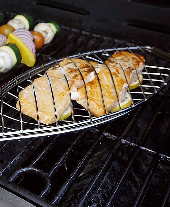 RSVP International Rosewood Wire 26"x6"x2" BBQ Fish Basket - Macy's