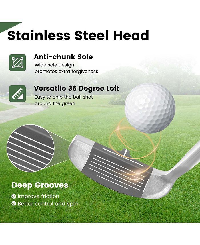 Costway Golf Chipper Right-Handed Chipping Club Stainless Steel Head ...