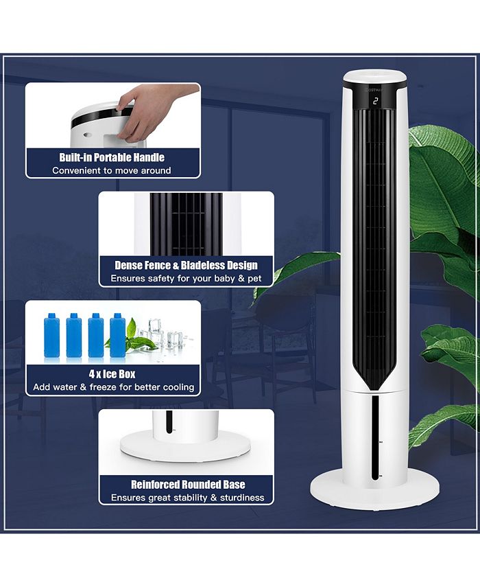 Costway 3-In-1 Evaporative Air Cooler 41'' Portable Tower Fan ...