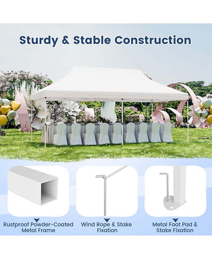 Costway 10 x 20 FT Pop-up Canopy UPF50+ Sun Protection Tent with ...