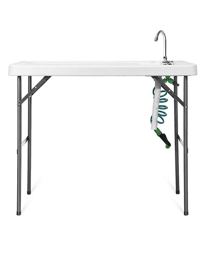 Costway Folding Fish Table Hunting Clean Cutting Camping Sink Faucet ...