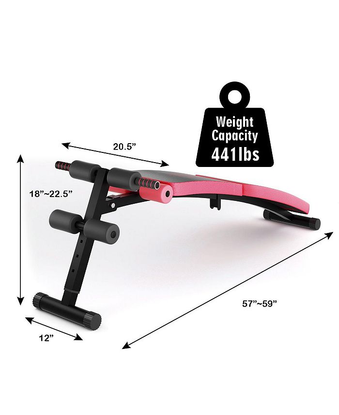 Costway Folding Weight Bench Adjustable Sit-up Board Curved Decline ...