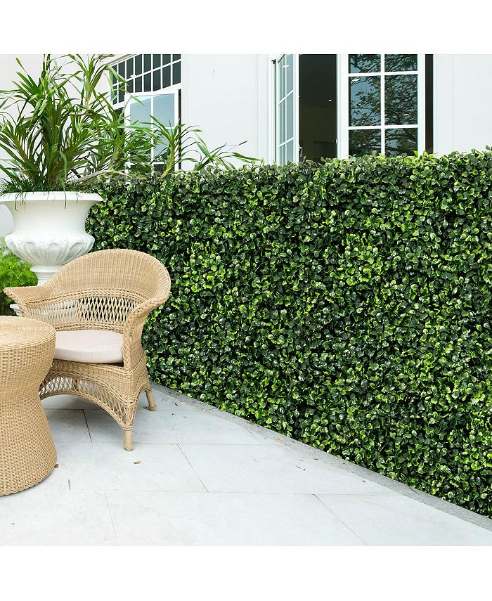 Costway 12 PCS 20''x20'' Artificial Boxwood Plant Wall Panel Hedge ...
