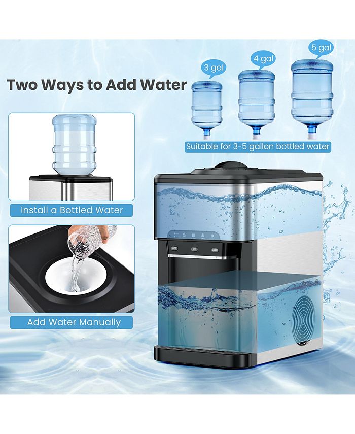 Costway 3-in-1 Water Cooler Dispenser with Built-in Ice Maker w/ 3 ...