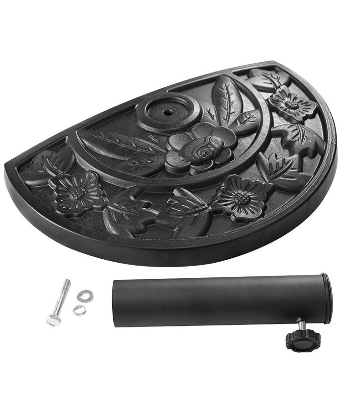 Costway 20'' Outdoor Patio Half Round Umbrella Base Stand Resin Deck ...