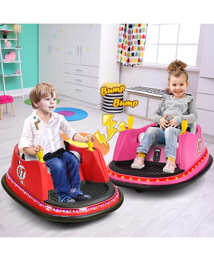 Slickblue 12V Electric Kids Ride On Bumper Car with Flashing Lights for ...
