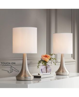 360 Lighting Zofia Modern Accent Table Lamps 13" High Set of 2 Brushed ...