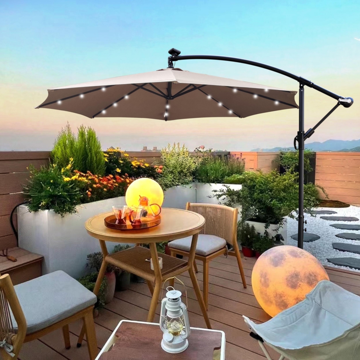 Click here for Streamdale 10ft Led Solar Patio Umbrella with Cran... prices