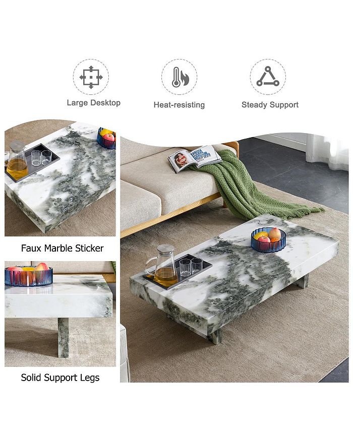 Simplie Fun Black and White Patterned MDF Coffee Table - Macy's