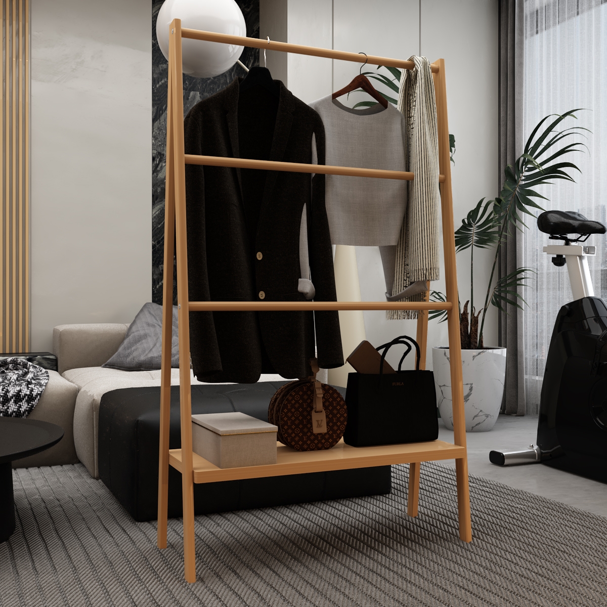 Click here for Streamdale Bamboo Ladder Towel Rack With Storage S... prices