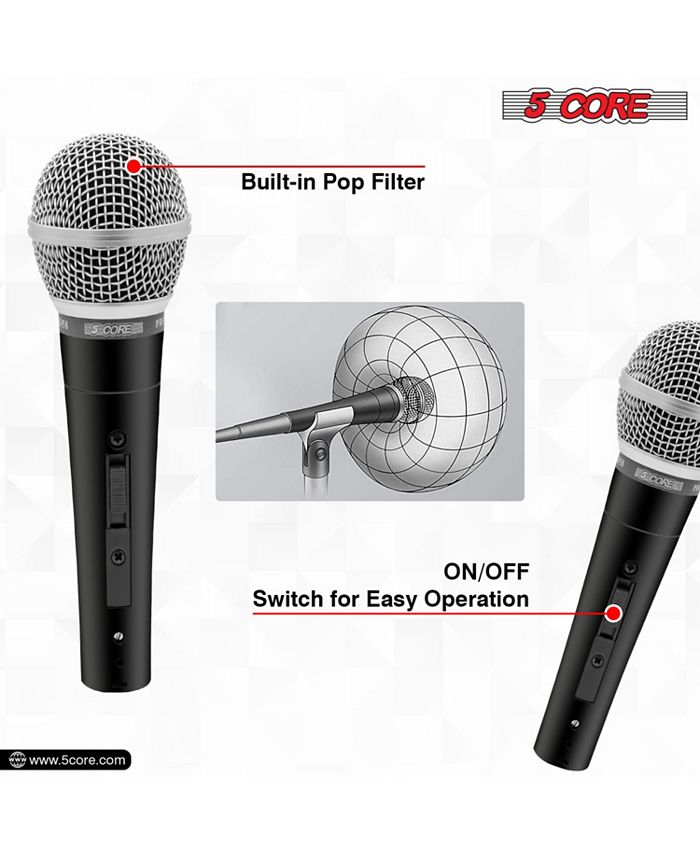 5 Core Handheld Microphone For Singing • Dynamic Neodymium Cardioid ...