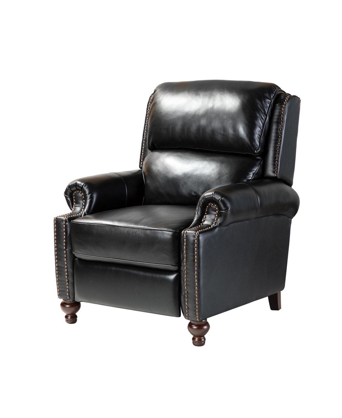 Click here for Franco Genuine Leather Manual Recliner - Black prices