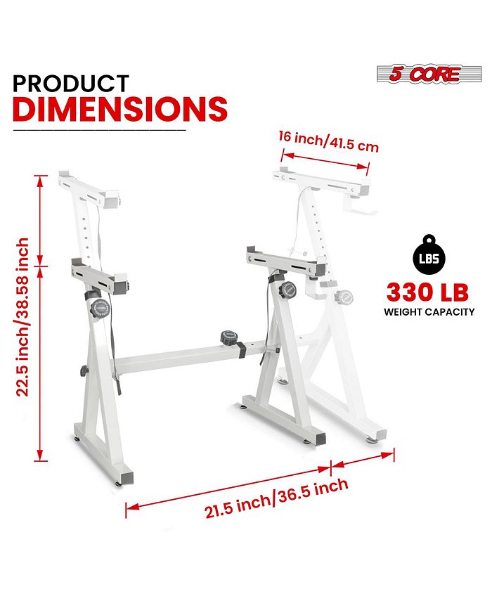 5 Core Keyboard Stand Heavy Duty White Height Width Adjustable Z Style Digital Piano Stands KS ...