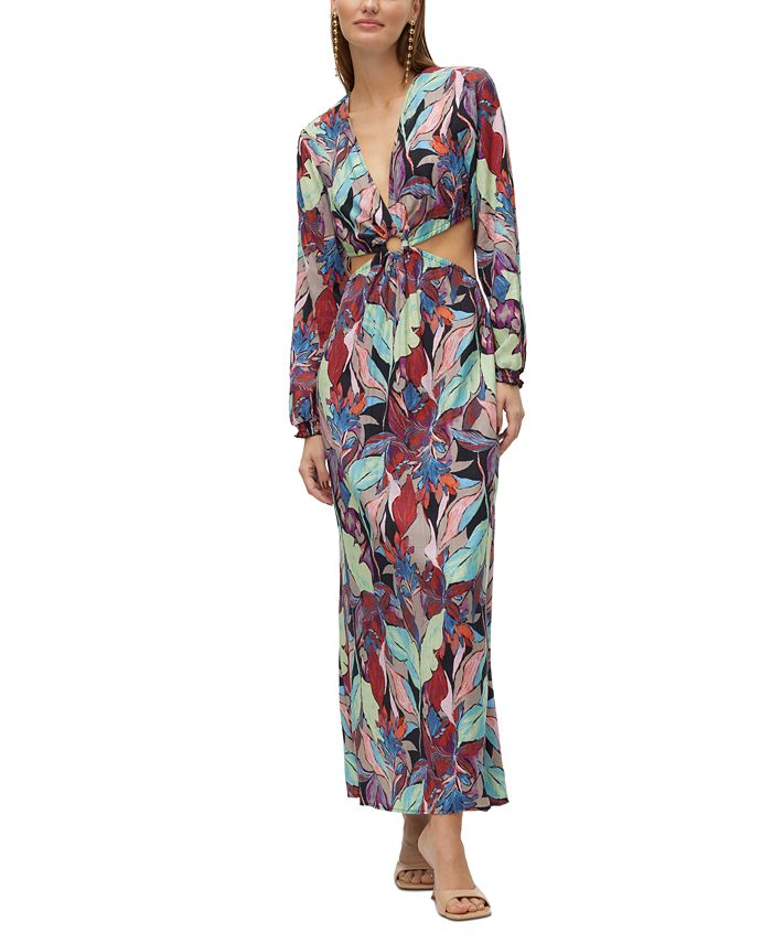 Vero Moda Women's Gaja Palma Printed Cutout Maxi Dress - Macy's