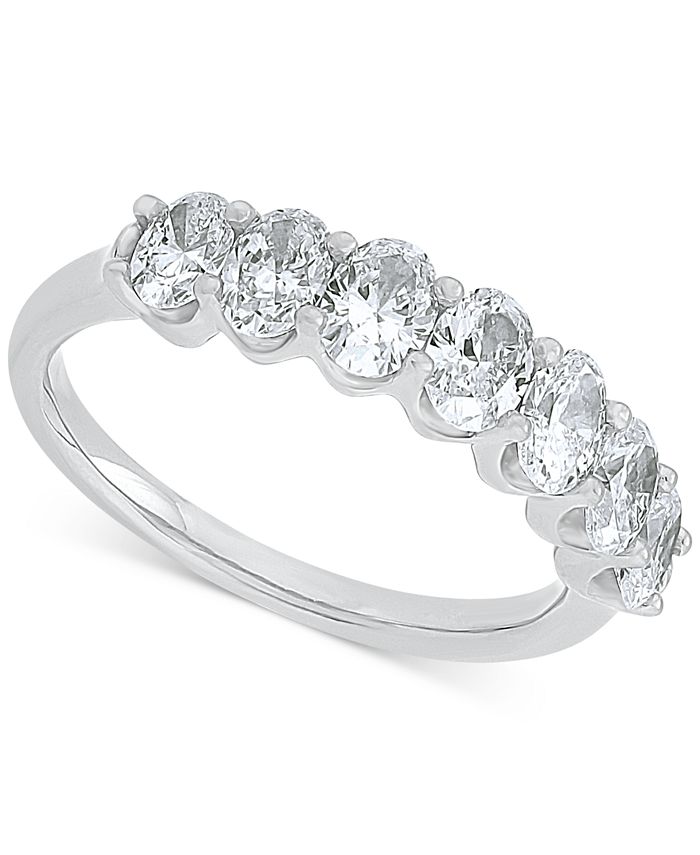 Macy's Diamond Oval Seven Stone Band (1-1/2 ct. t.w.) in 14k Gold - Macy's