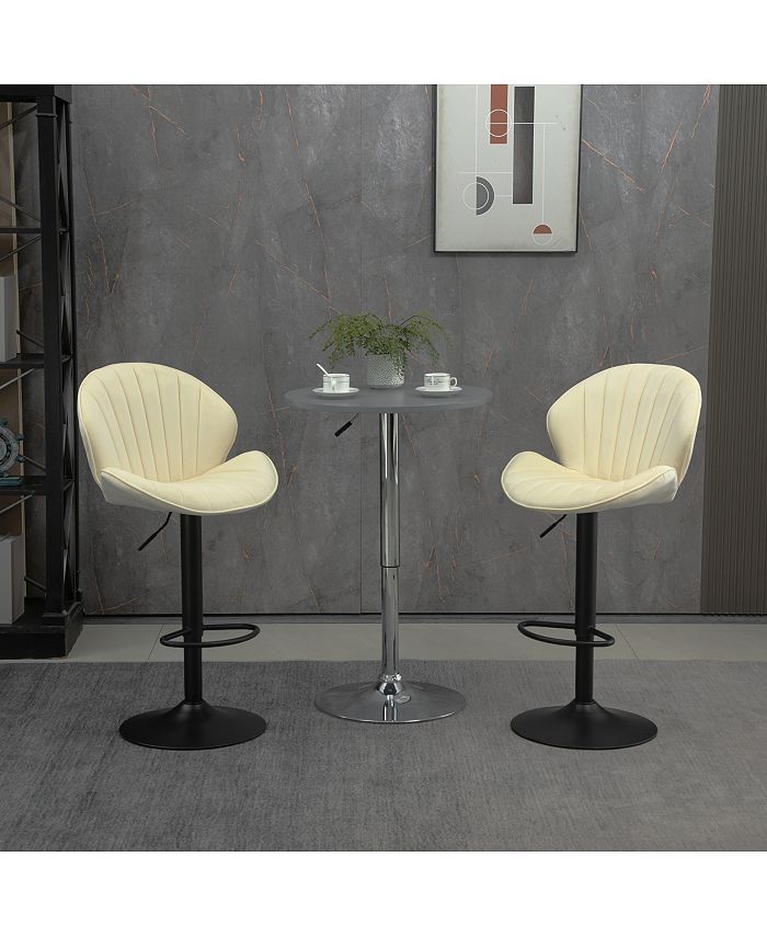 Simplie Fun Bar Stools Set Of 2 - Adjustable Barstools With Back And ...