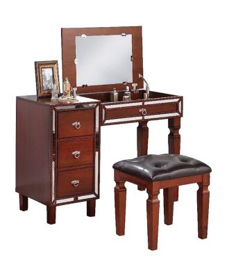Simplie Fun Cherry Vanity Set with Stool and Storage - Macy's
