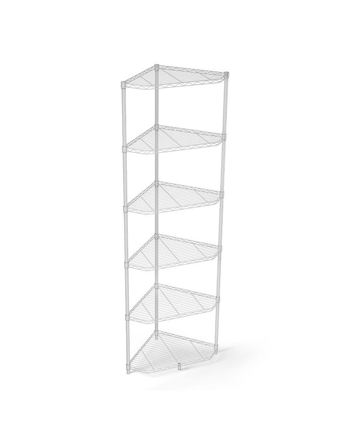 Simplie Fun Adjustable 6-Tier Corner Wire Shelf Rack - White - Macy's