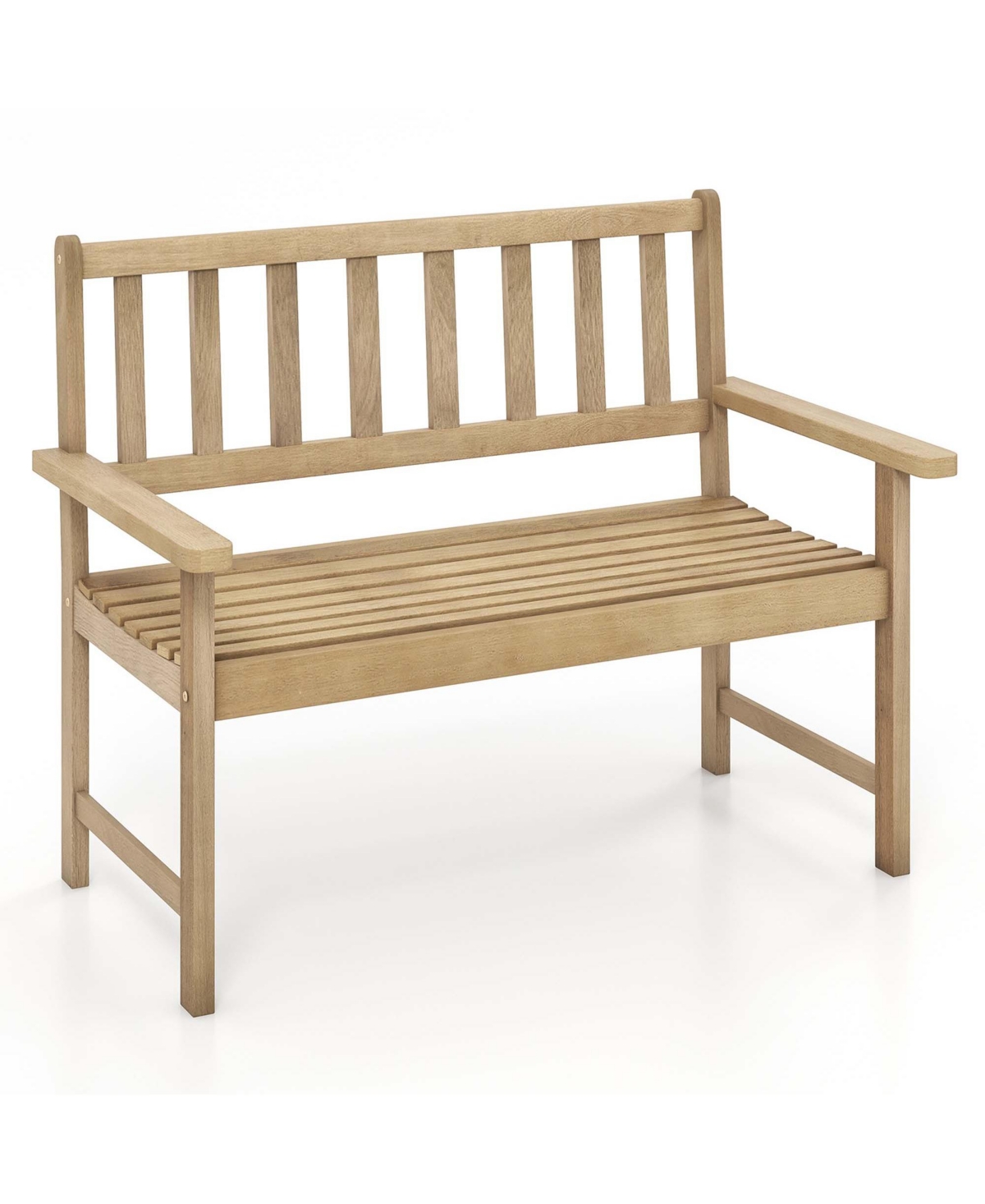 Click here for Teak Wood Garden Bench 2-Person Patio Bench with B... prices