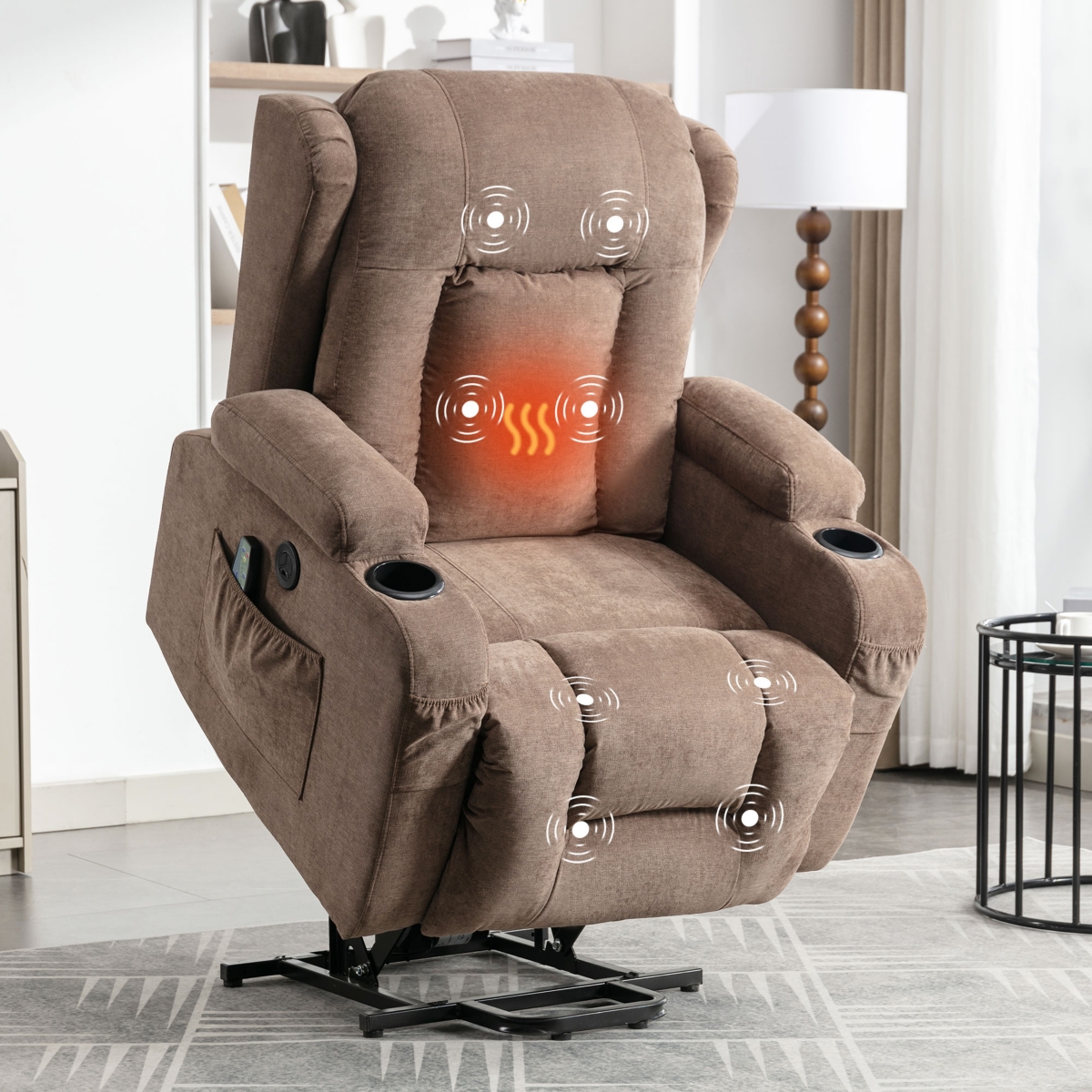 Click here for Streamdale Brown Power Lift Recliner Chair with He... prices
