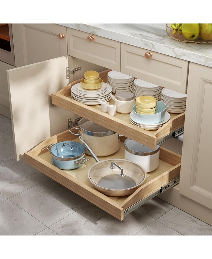 HOMLUX Wood Slide-Out Shelf with Soft Close - Macy's