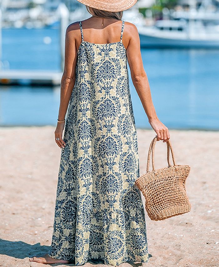 CUPSHE Women's Ornate Print Cami Maxi Beach Dress - Macy's
