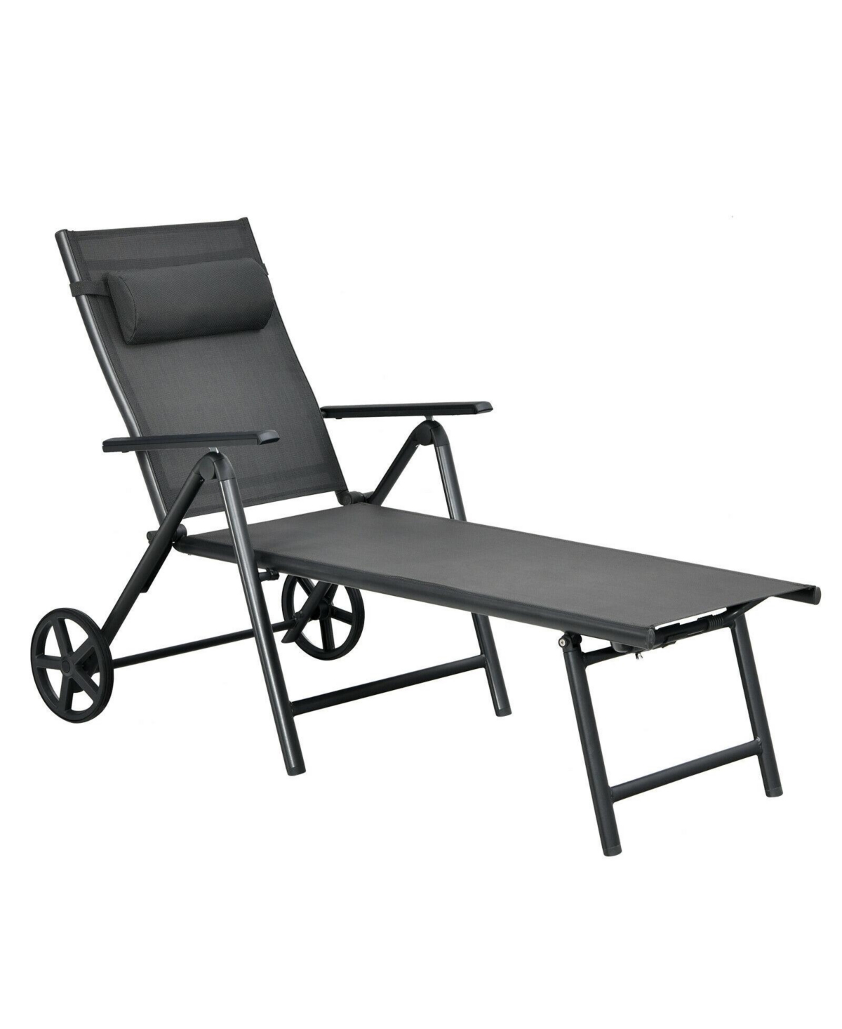 Click here for Slickblue Patio Lounge Chair with Wheels Neck Pill... prices