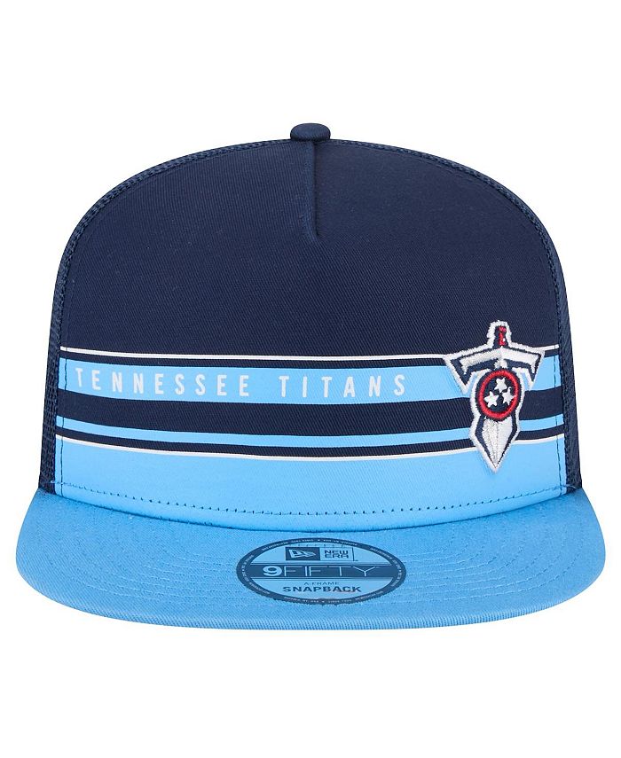 New Era Men's Navy/Light Blue Tennessee Titans Half Stripe Trucker ...