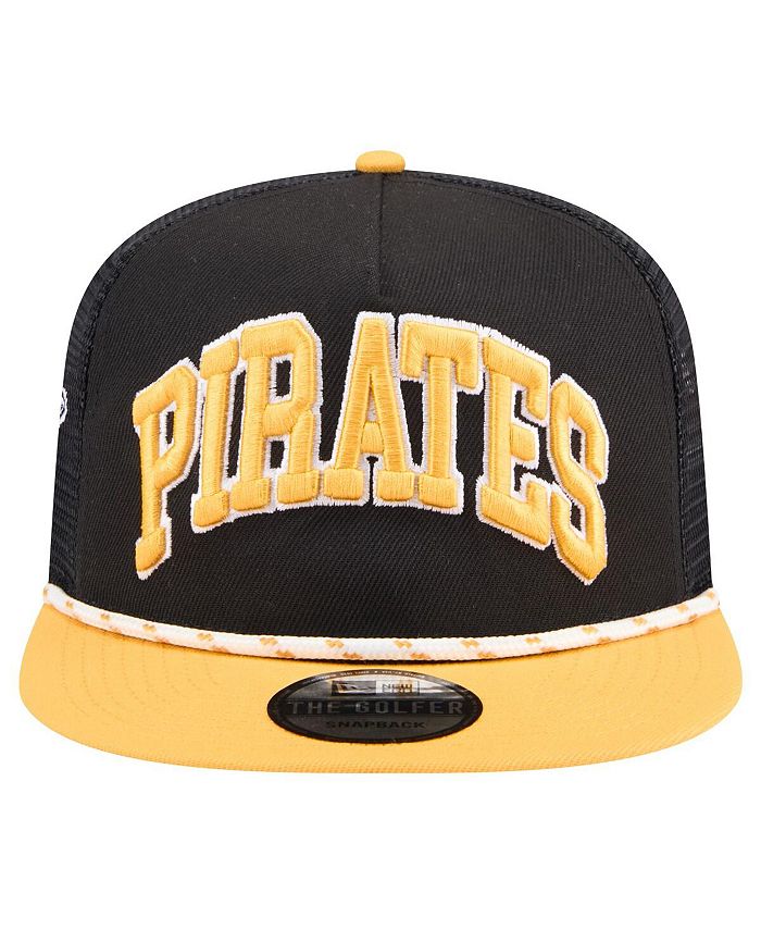 New Era Men's Black Pittsburgh Pirates Throwback Meshback Golfer Hat ...