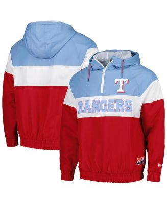 New Era Men's Texas Rangers Ripstop Raglan Quarter-Zip Hoodie ...