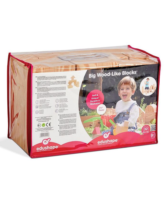 Edushape Jumbo Foam "Wooden" Blocks - 32 Piece Set - Macy's