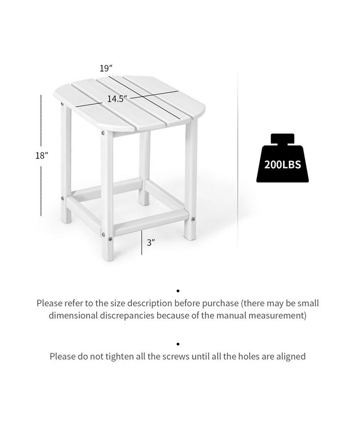 Slickblue 18 Inch Weather Resistant Side Table for Garden Yard Patio ...