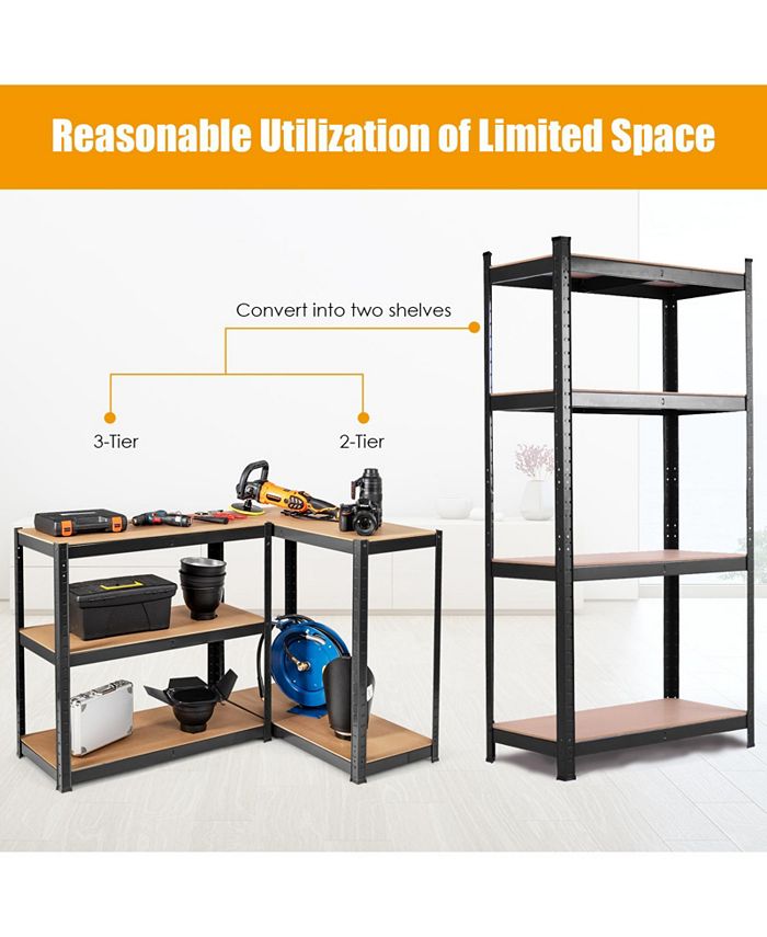 Slickblue Adjustable Heavy Duty 4 Level Garage Tool Shelf Storage-Black ...