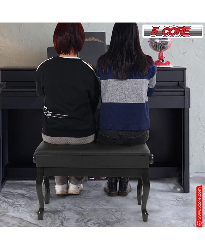 5 Core Piano Bench Wooden Height Adjustable Keyboard Stool Heavy Duty ...
